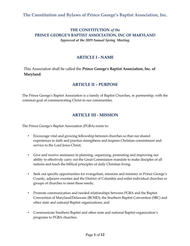 Constitution & Bylaws – PGBA